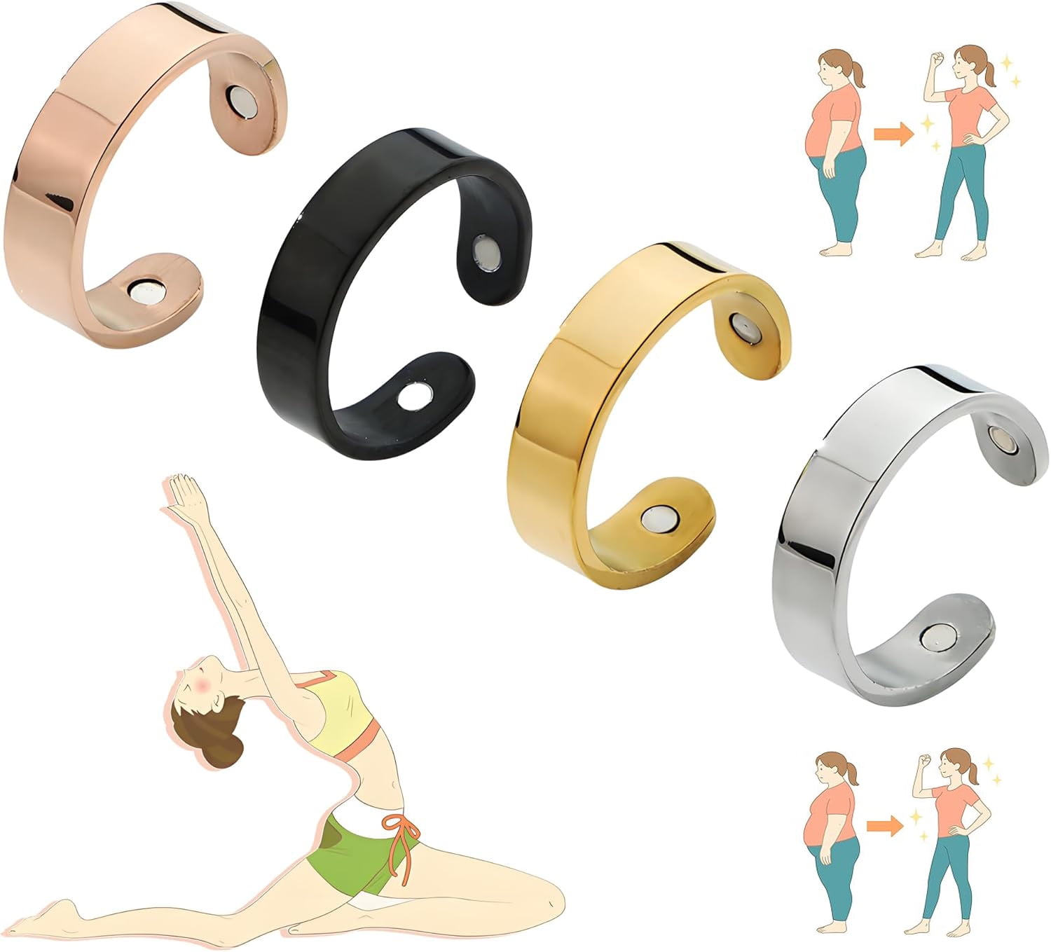 Calmi Ring, Titanium Ion Magtherapy Lymphatic Drainage Rings ,Nodes ...