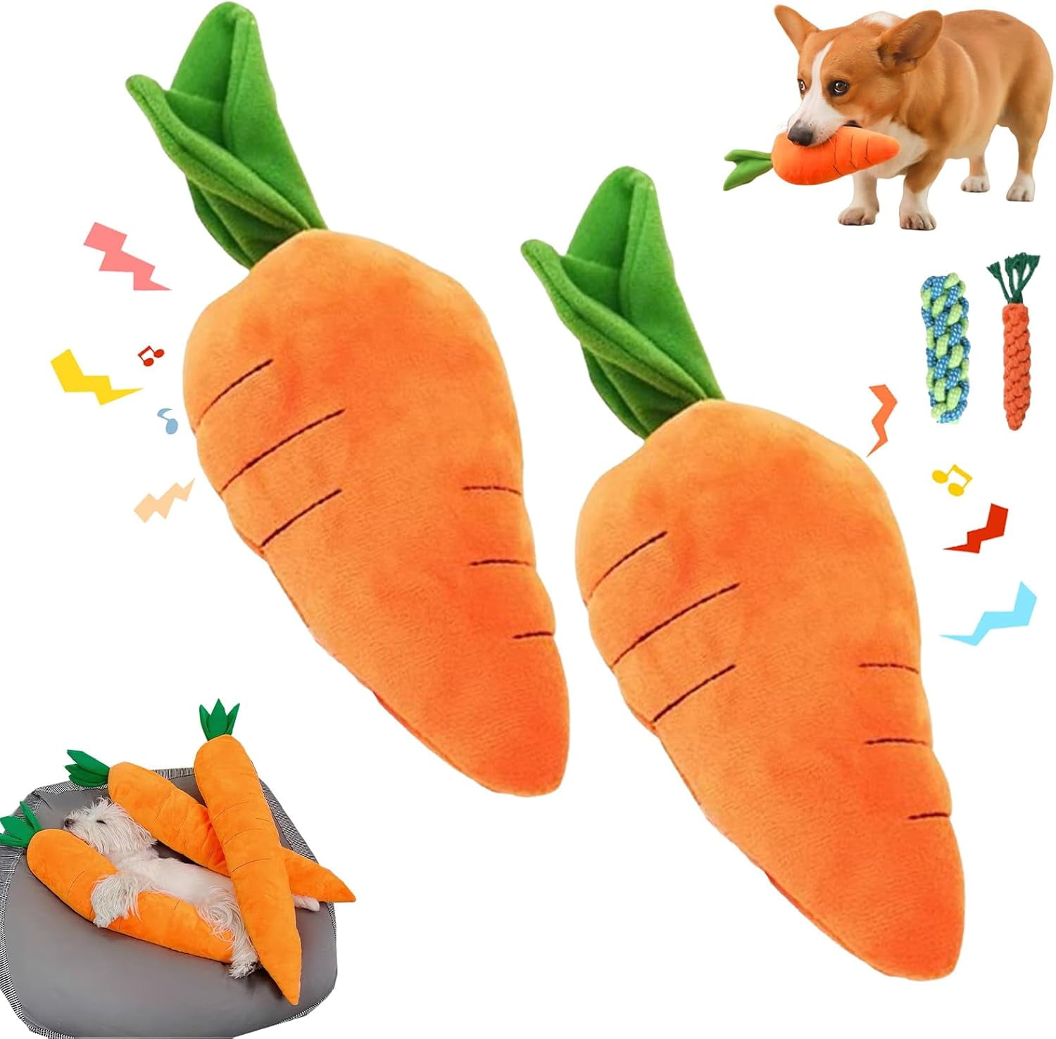 Calming Carrot Dog Toy, The Mellow Dog Calming Carrot, 29.5 Inch Large ...