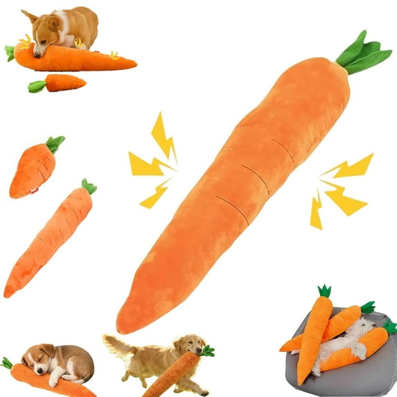 Calming Carrot Dog Toy Plush,Giant Carrot Dog Toym - Squeaker Inside ...