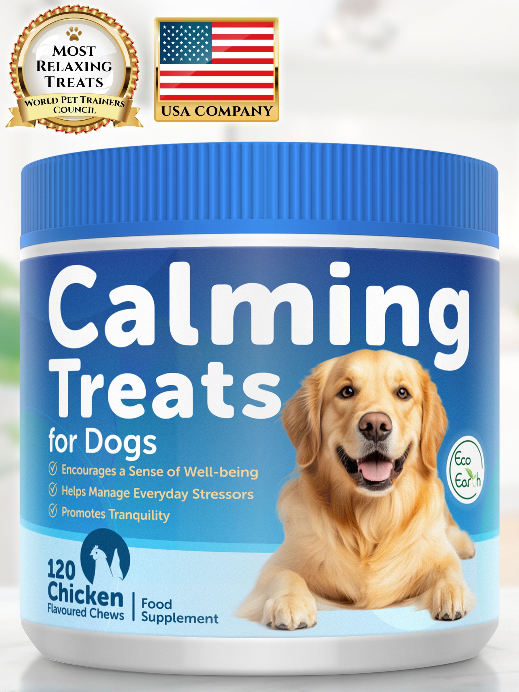 Calming Chews for Dogs, Chicken Flavor Dog Anxiety Relief & Stress ...