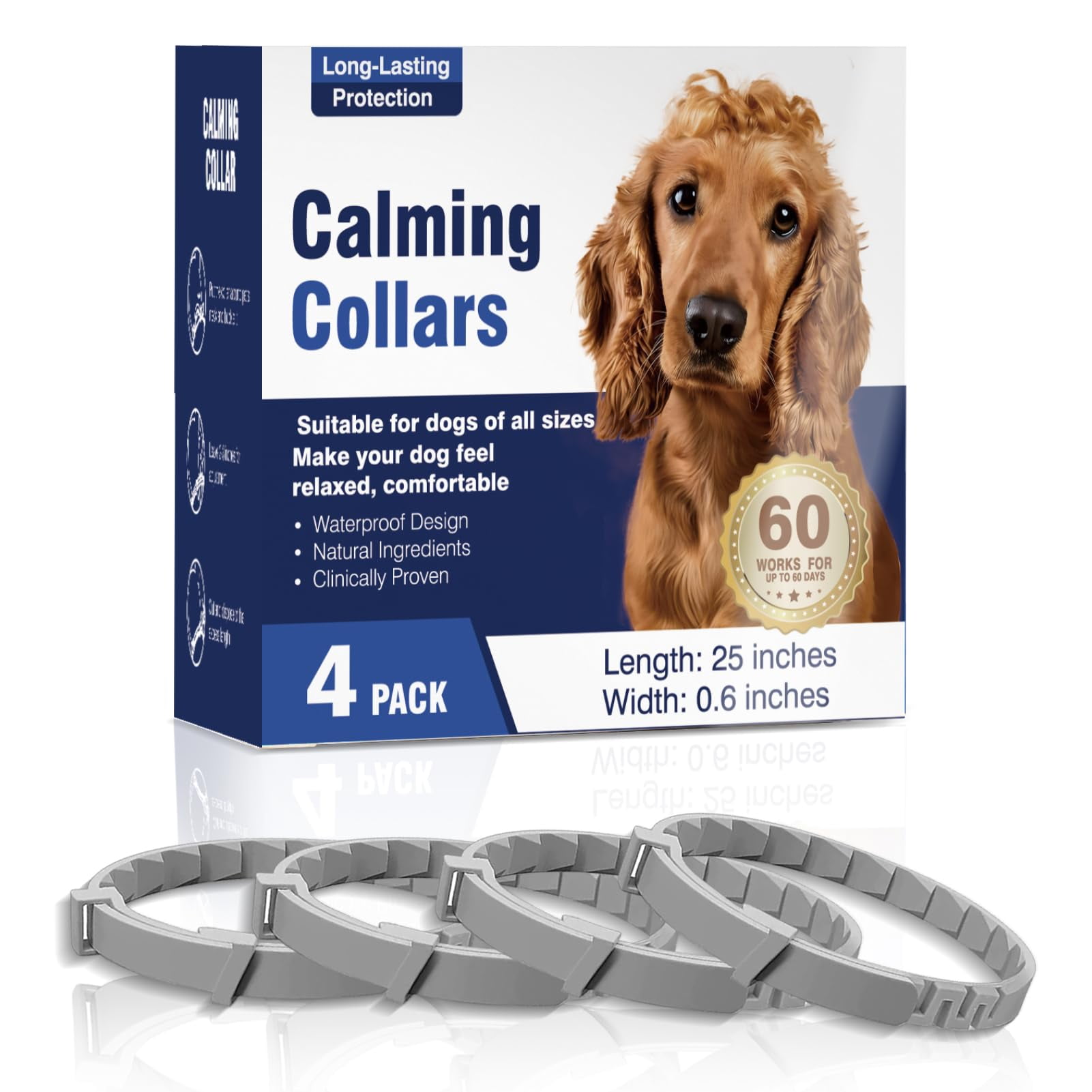 Calming Collar for Dogs 4 Packs ATT1Dog Calming Pheromones Collars Calm ...