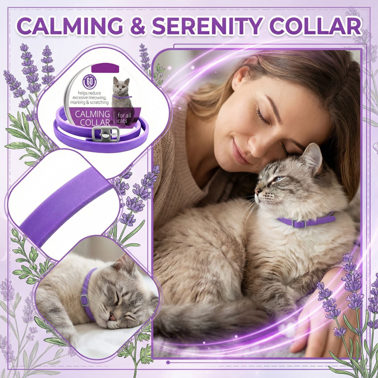 Calming Collar for Dogs and Cats, Pheromone Calm Collars Relief Anxiety ...