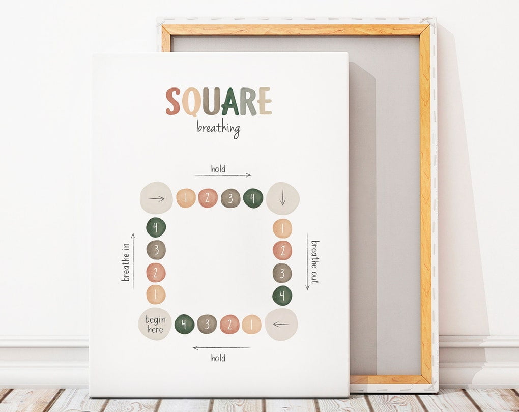 Calming Corner Poster, Box Breathing Poster, Counseling Office Decor ...