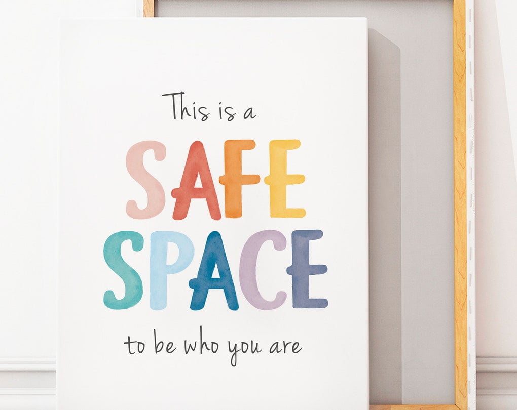 Calming Corner Poster, Safe Space Printable Poster, Mental Health ...