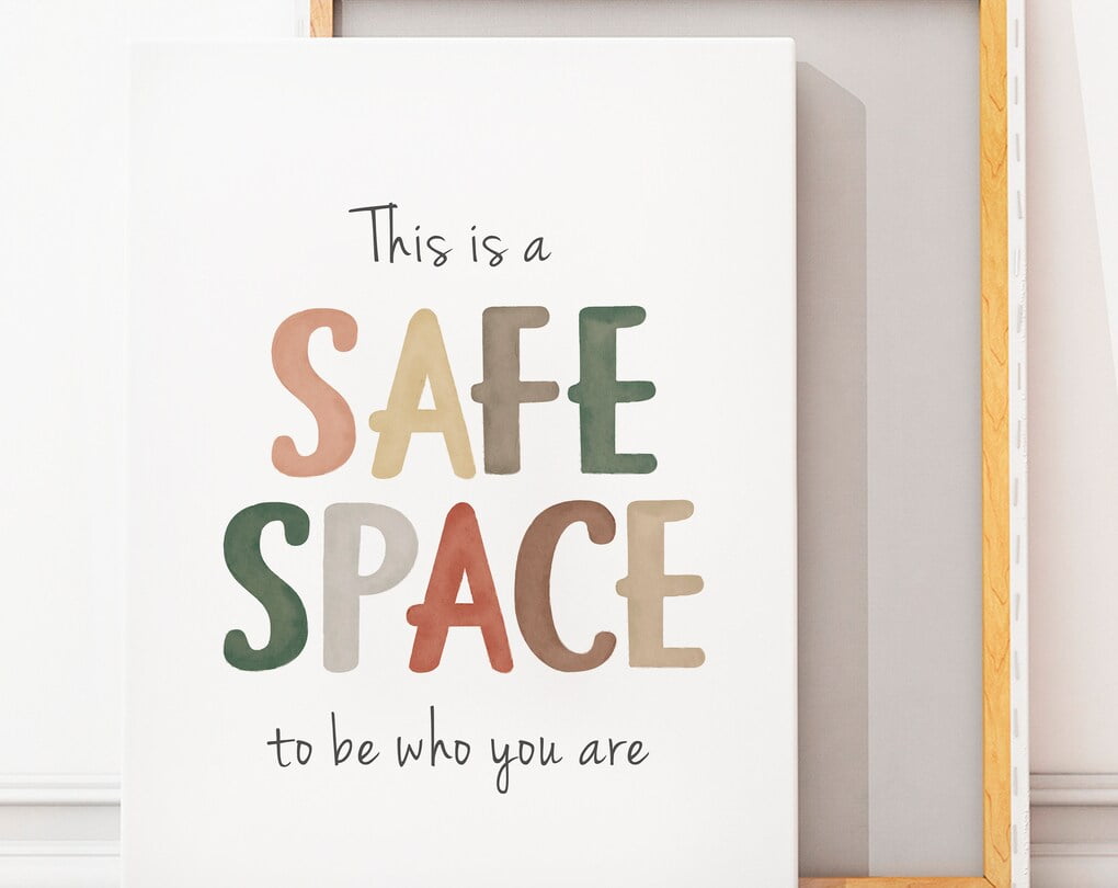 Calming Corner Poster, Safe Space Printable Poster, Mental Health ...