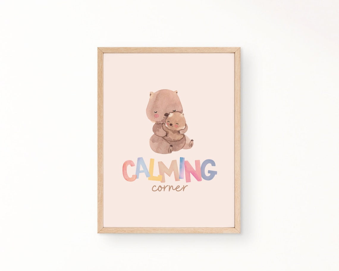 Calming Corner Rainbow Educational Poster, Toddler Room Decor ...