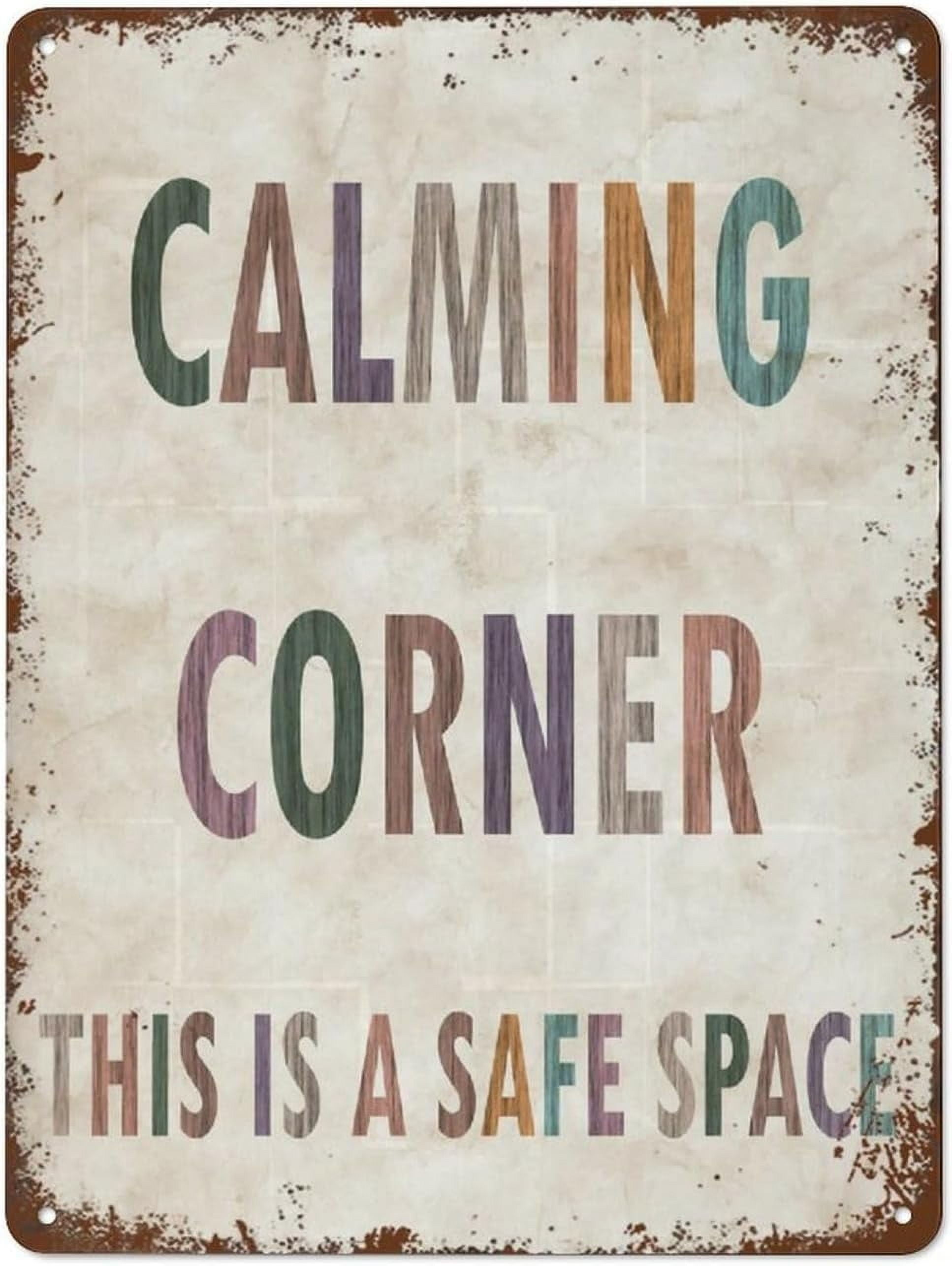 Calming Corner This Is a Safe Space-Metal Tin Exquisite Wall Art Decor ...