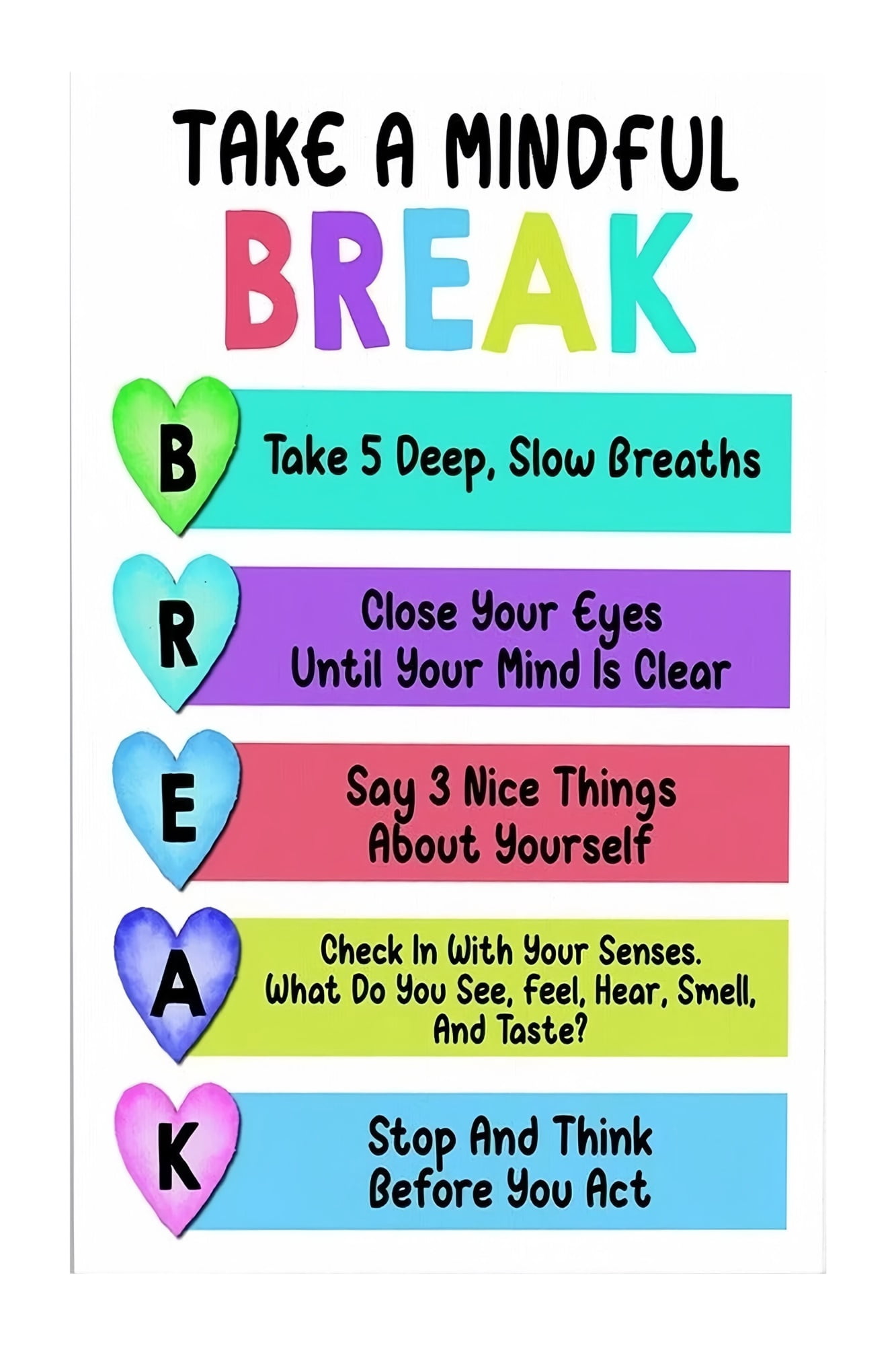 Calming Corner Wall Art Mindfulness Corner Decor with Mindful Break ...