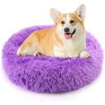 Calming Dog Bed Donut Anti Anxiety Fluffy Dog Bed for Small Medium Dog ...