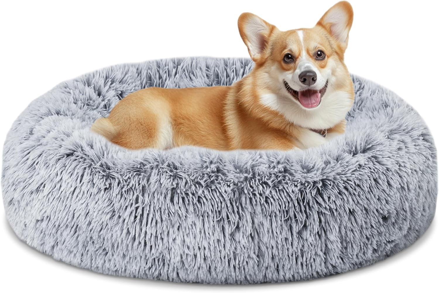 Calming Dog Bed,Donut Washable Warming Soft Round 30 inches Dog Beds ...