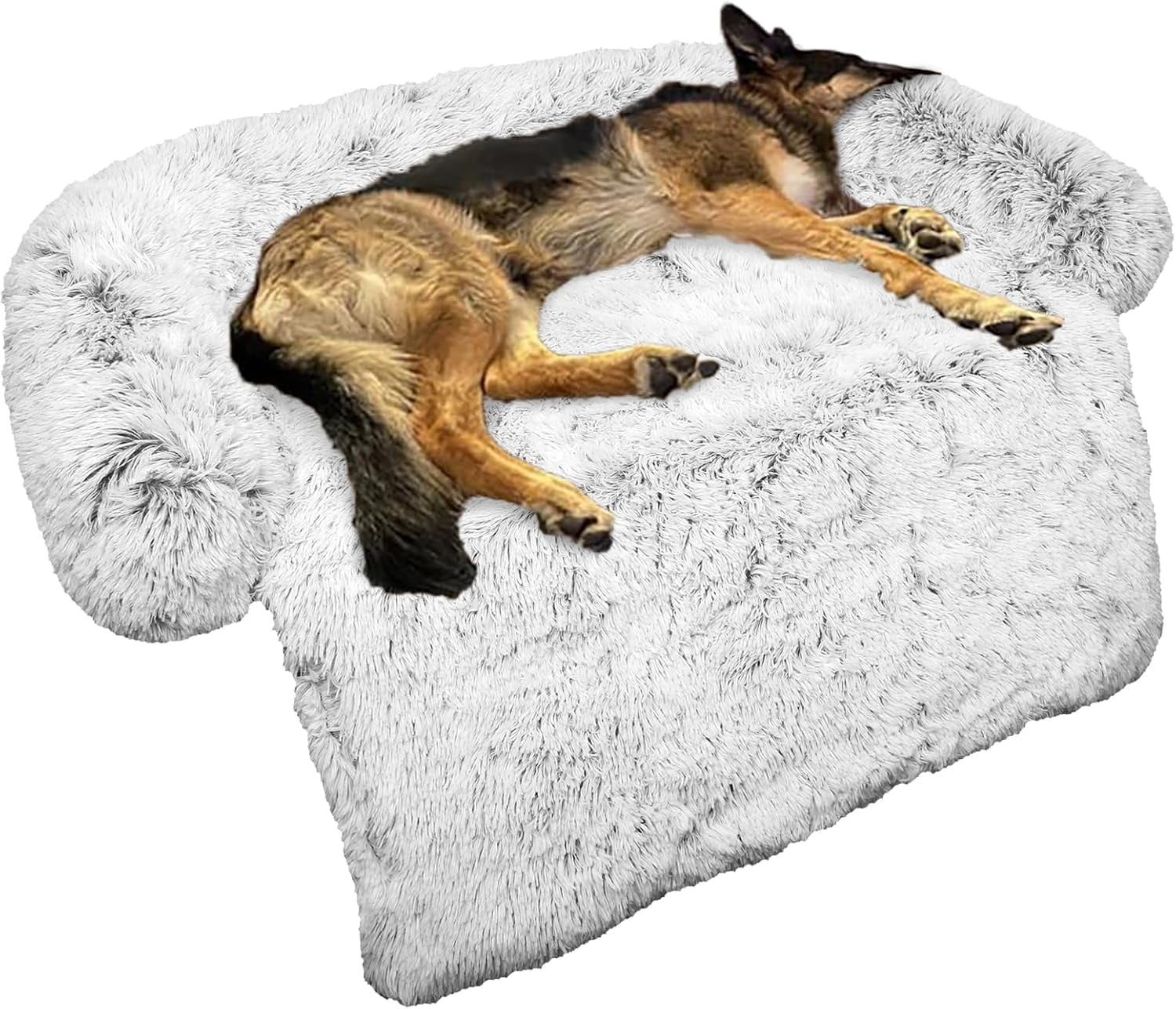 Calming Dog Bed Fluffy Plush Mat for Furniture Protector with Removable ...