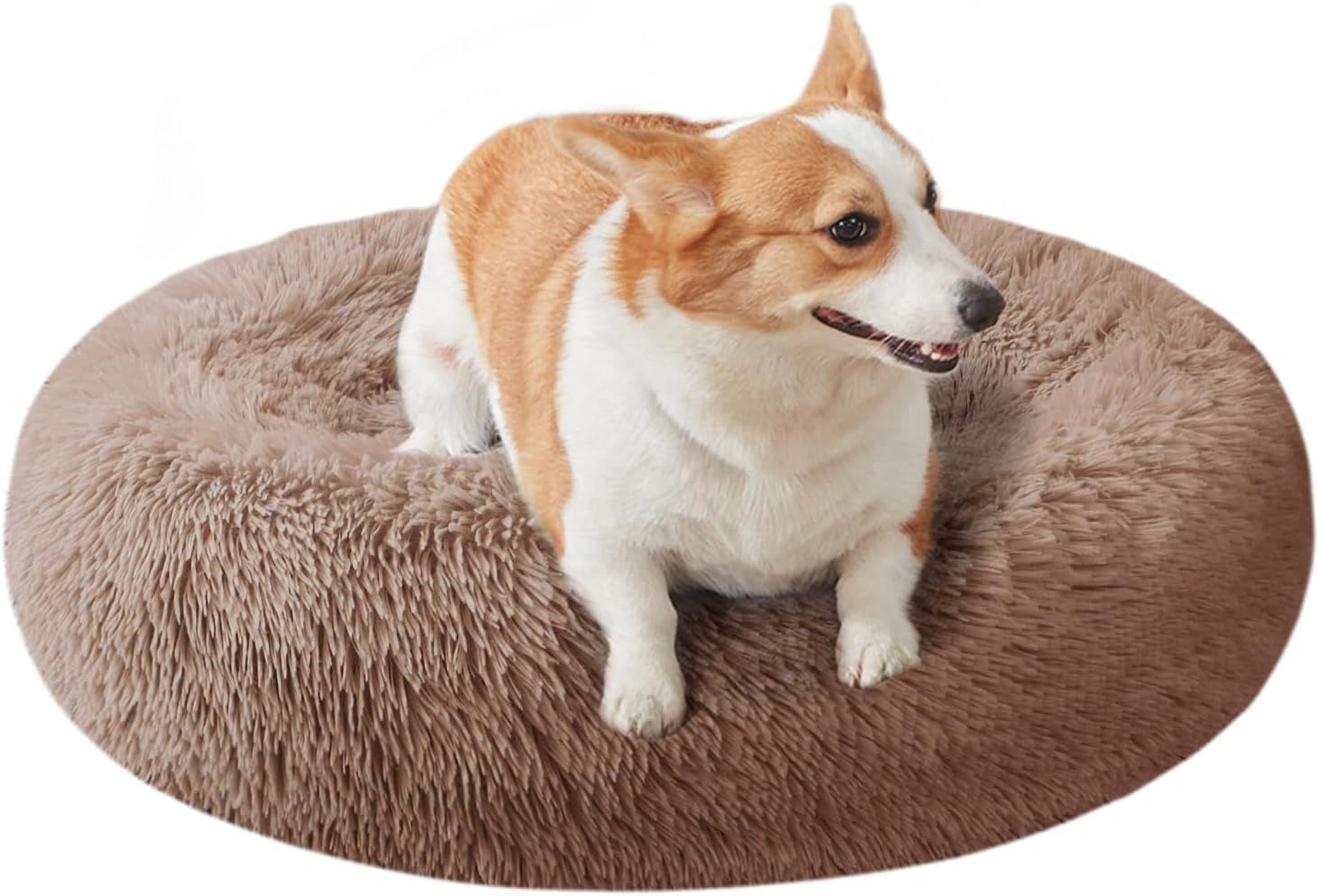 Calming Donut Dog & Cat Bed,GHODEC 23 inch Washable-Round Cozy Soft Pet ...