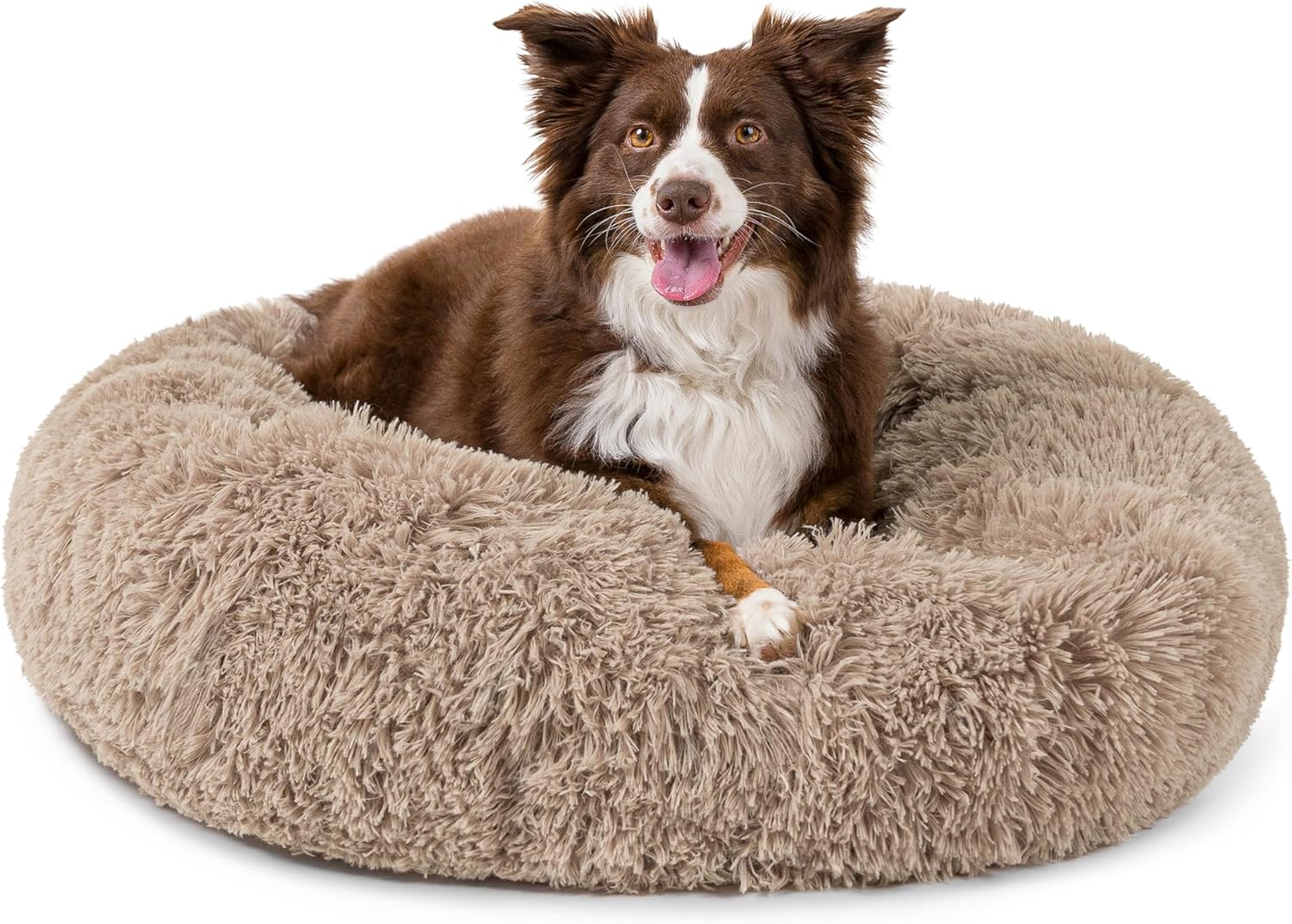Calming Dog Bed for Small Medium Dog Cat, Round Donut Dog Bed Washable ...