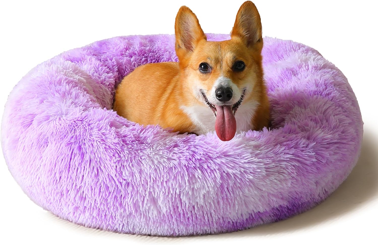 Calming Dog & Cat Bed, Anti-Anxiety Donut Cuddler Warming Cozy Soft ...