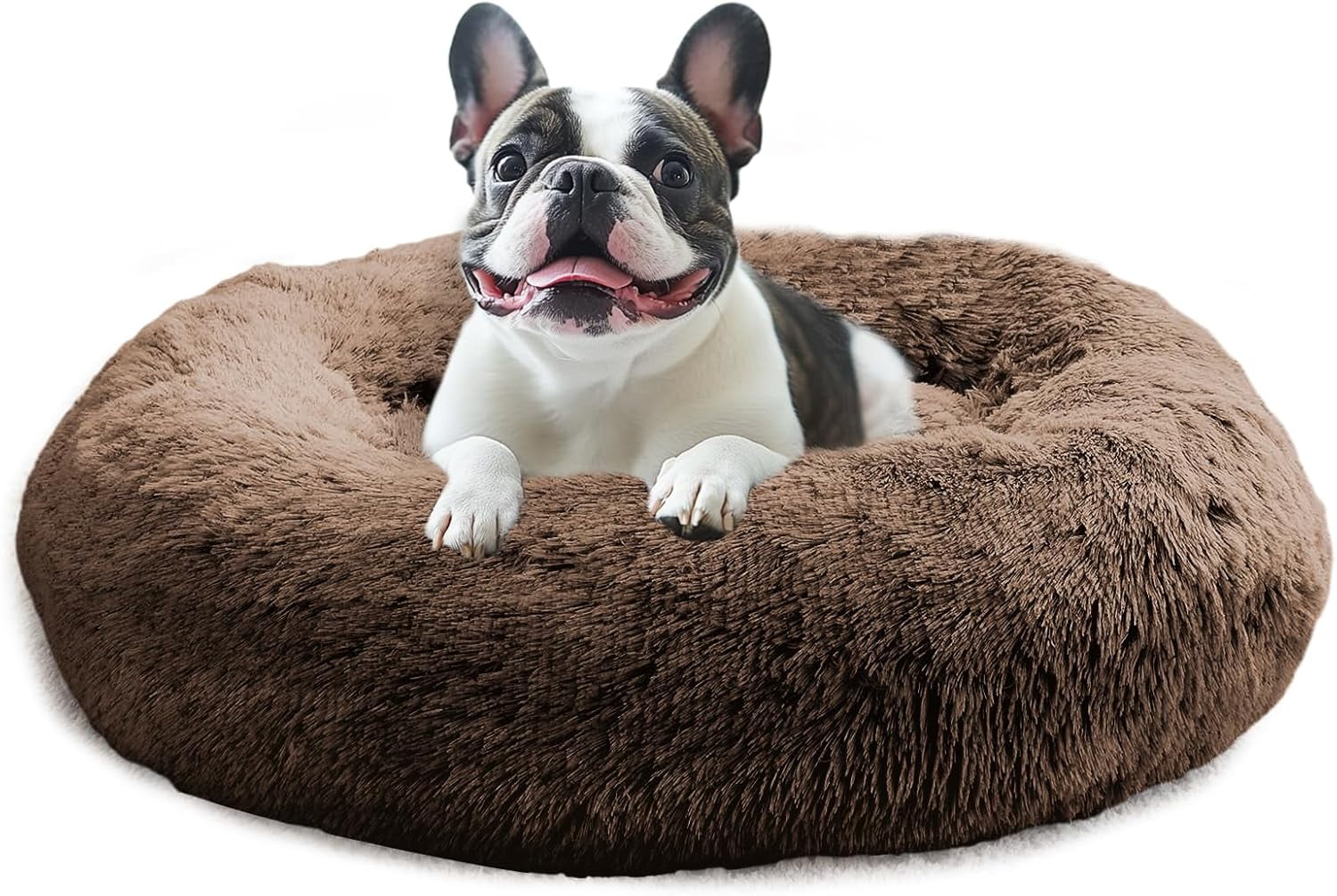 Calming Dog & Cat Bed for Large Dogs, Anti-Anxiety Donut Cuddler Cozy ...