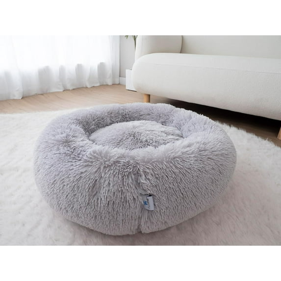 Calming Donut Pet Bed - Water and Dirt Resistant Round Soft Cat & Dog ...