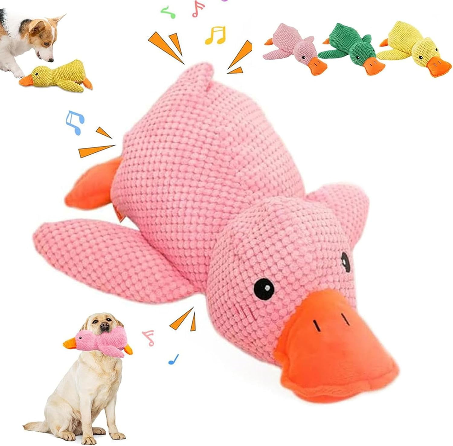 Calming Duck Toy, New 2025 Cute Yellow Duck Dog Calming Pillow with ...