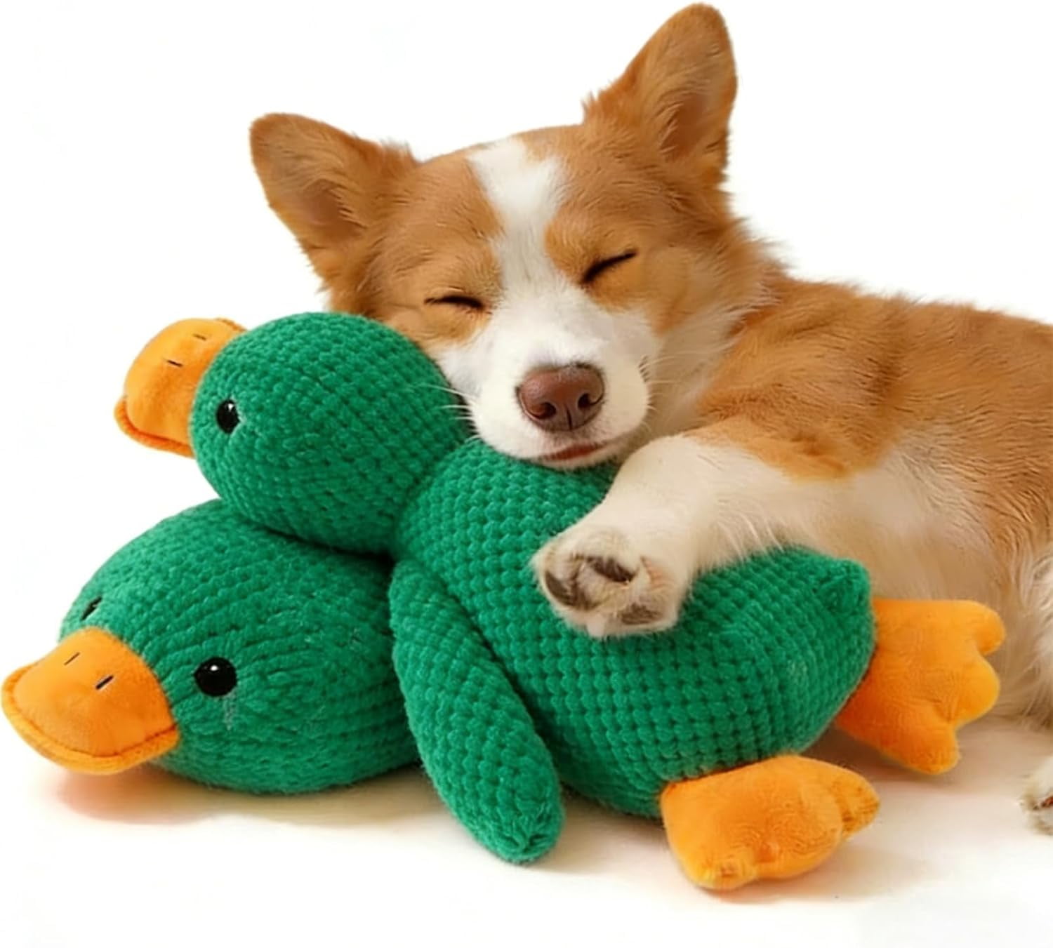 Calming Duck Toy for Dogs, Soft Plush Squeaky Chew Toy Durable Stuffed ...