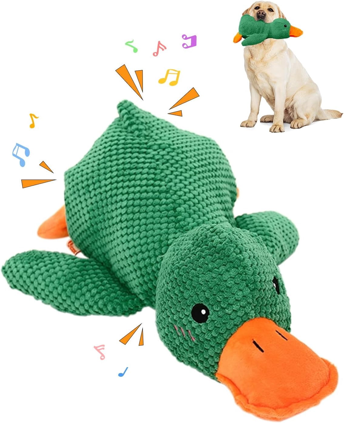 Calming Duck for The Mellow Pets,2025 Upgrade Squeak Dogs Toys Yellow ...