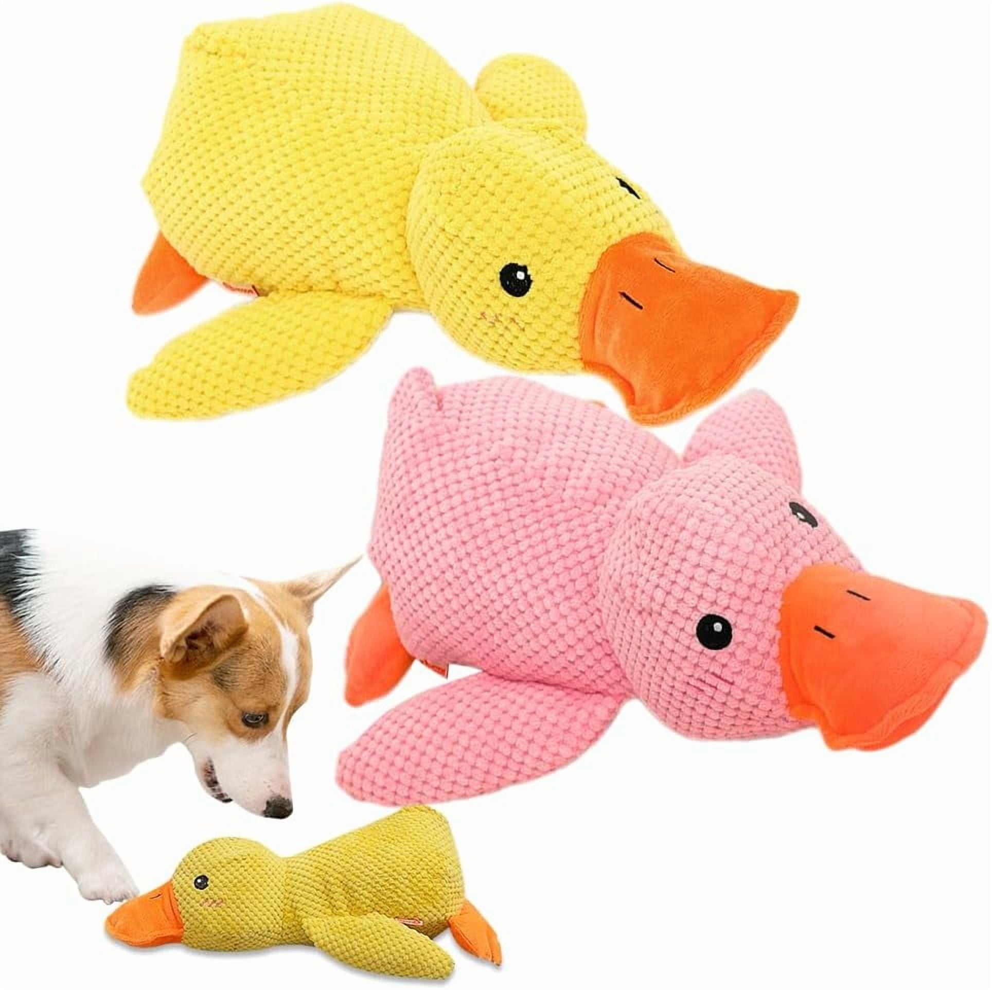 Calming Duck for The Mellow Pets,2025 Upgrade Squeak Dogs Toys Yellow ...