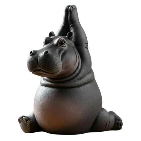 Calming Figurine Plastic Craft Meditating Clumsy Hippo Desktop Shelf ...