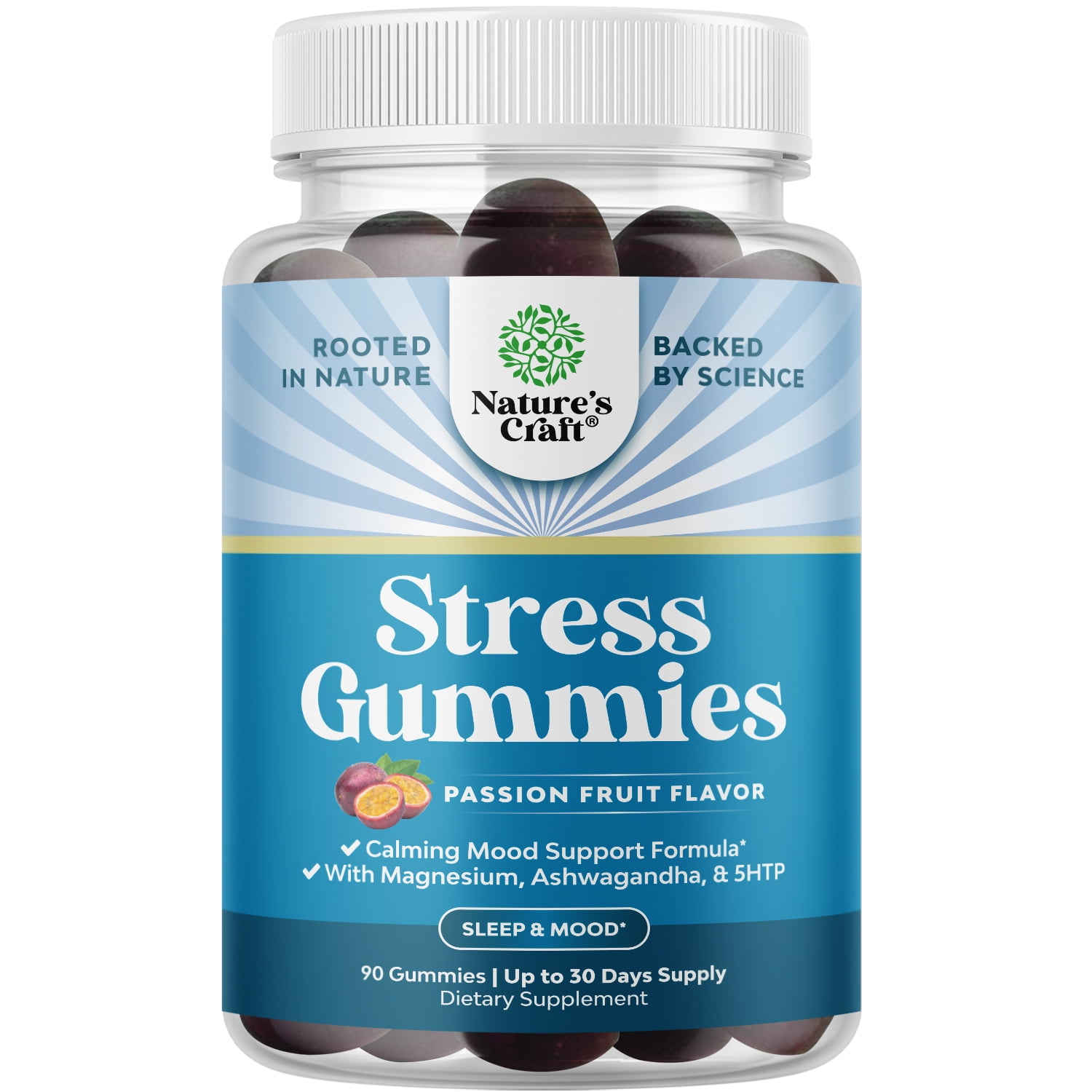 Calming Adult Gummies - Supplement with Ashwagandha, Magnesium, L ...