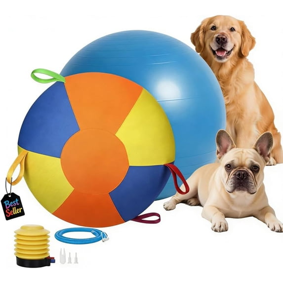 Calming Jumbo Ball for Dogs - Tear-Resistant Inflatable Herding Ball ...