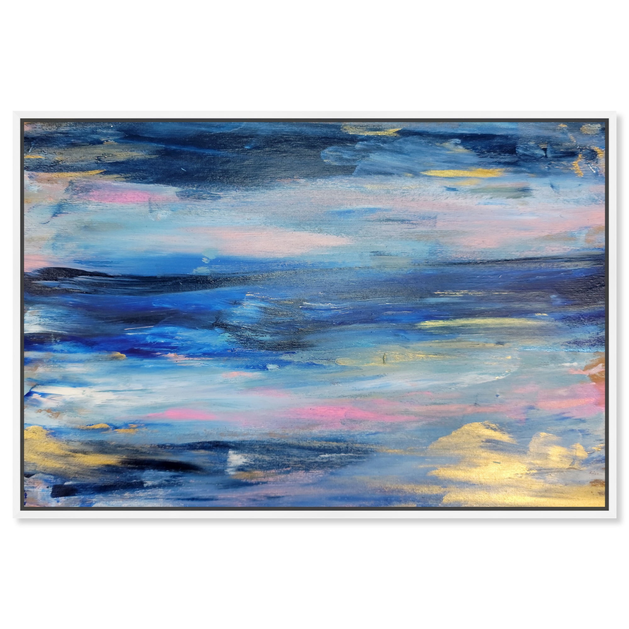Calming Morning Sea Canvas Pastel Abstract Calming Wall Art by Art ...