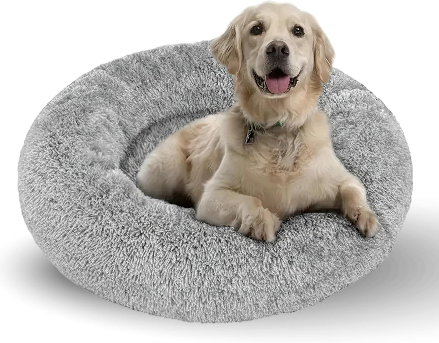 Calming Plush Bed Donut Joint Support Washable Pet Bed with Removable ...