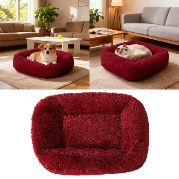 Calming Self Warming Pet Bed for Cats and Dogs Soft Cuddler Cushion ...