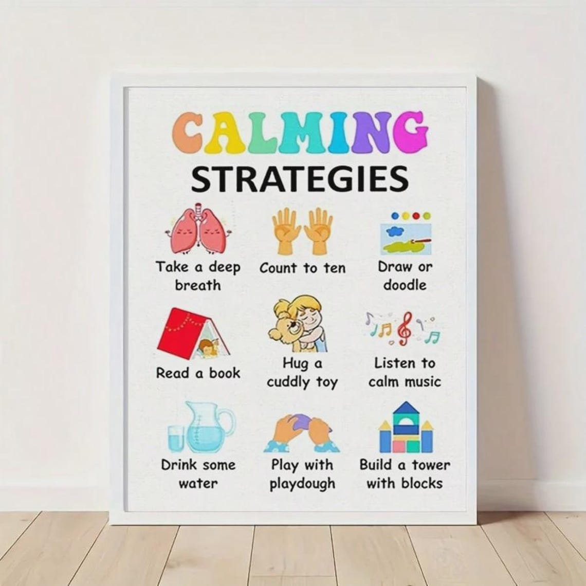 Calming Strategies, Mental Health Wall Art, Mindfulness Wall Art, Calm ...