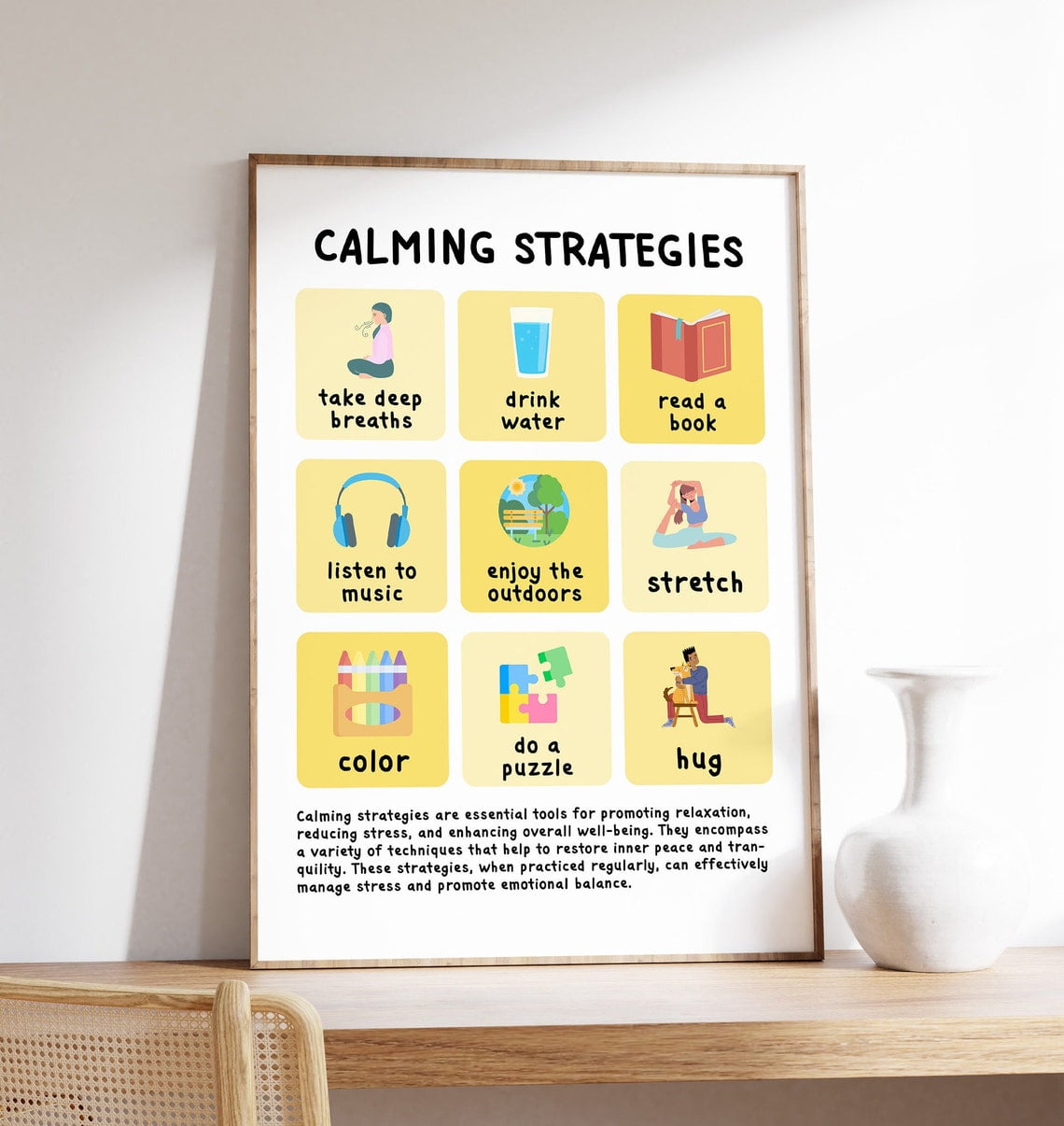 Calming Strategies Poster, Calming Techniques, Calm Down Corner, Mental ...