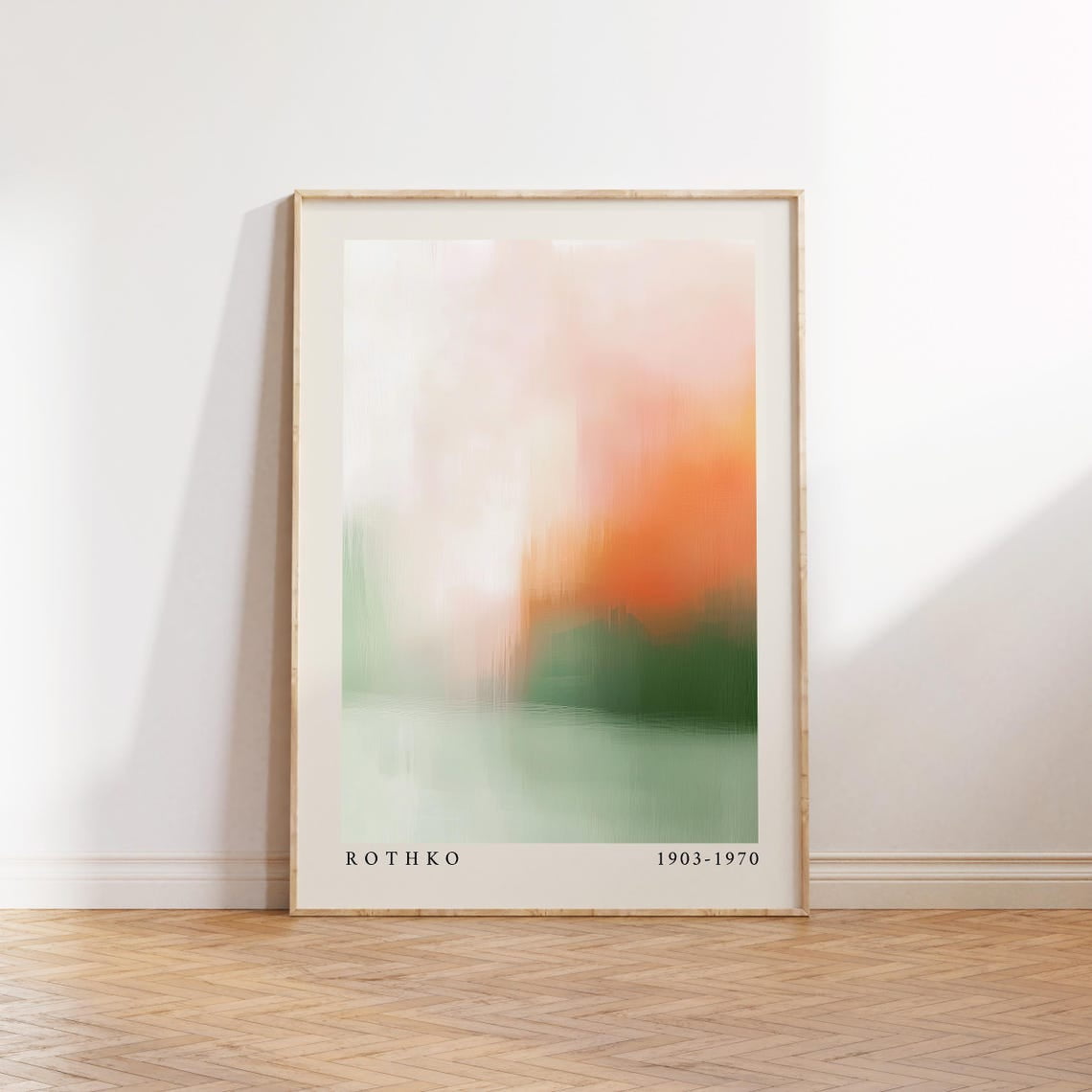 Calming Wall Art – Rothko-Inspired Abstract Print In Peach, Green, And ...