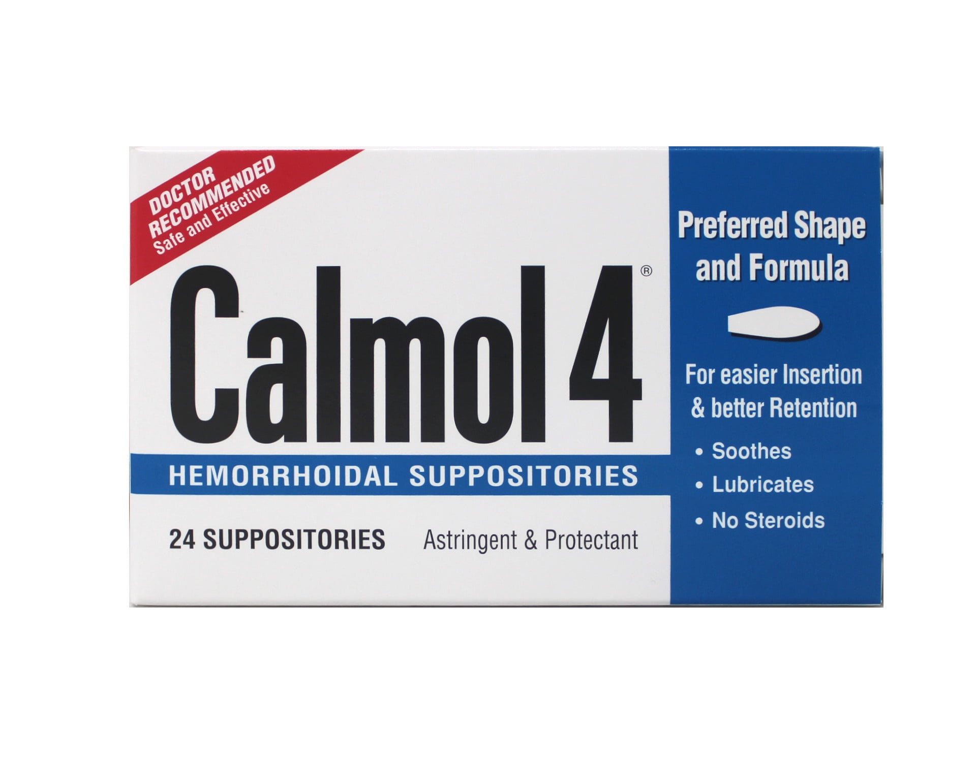 Calmol 4 Hemorrhoidal Suppositories 24 Each (Pack of 8) - Walmart.com