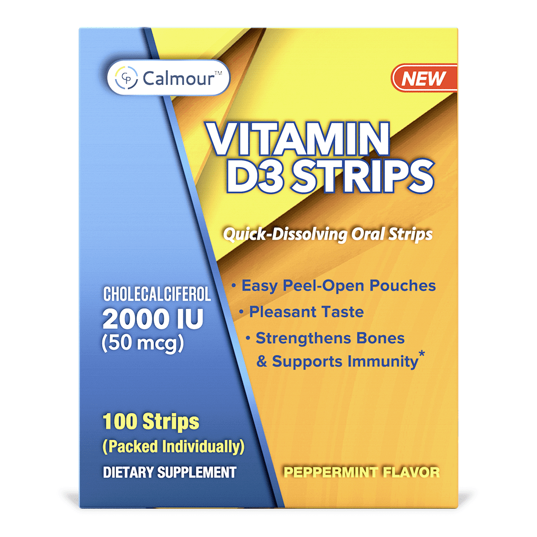 Calmour Vitamin D3 Quick Dissolving Oral Strips Dietary Supplements ...