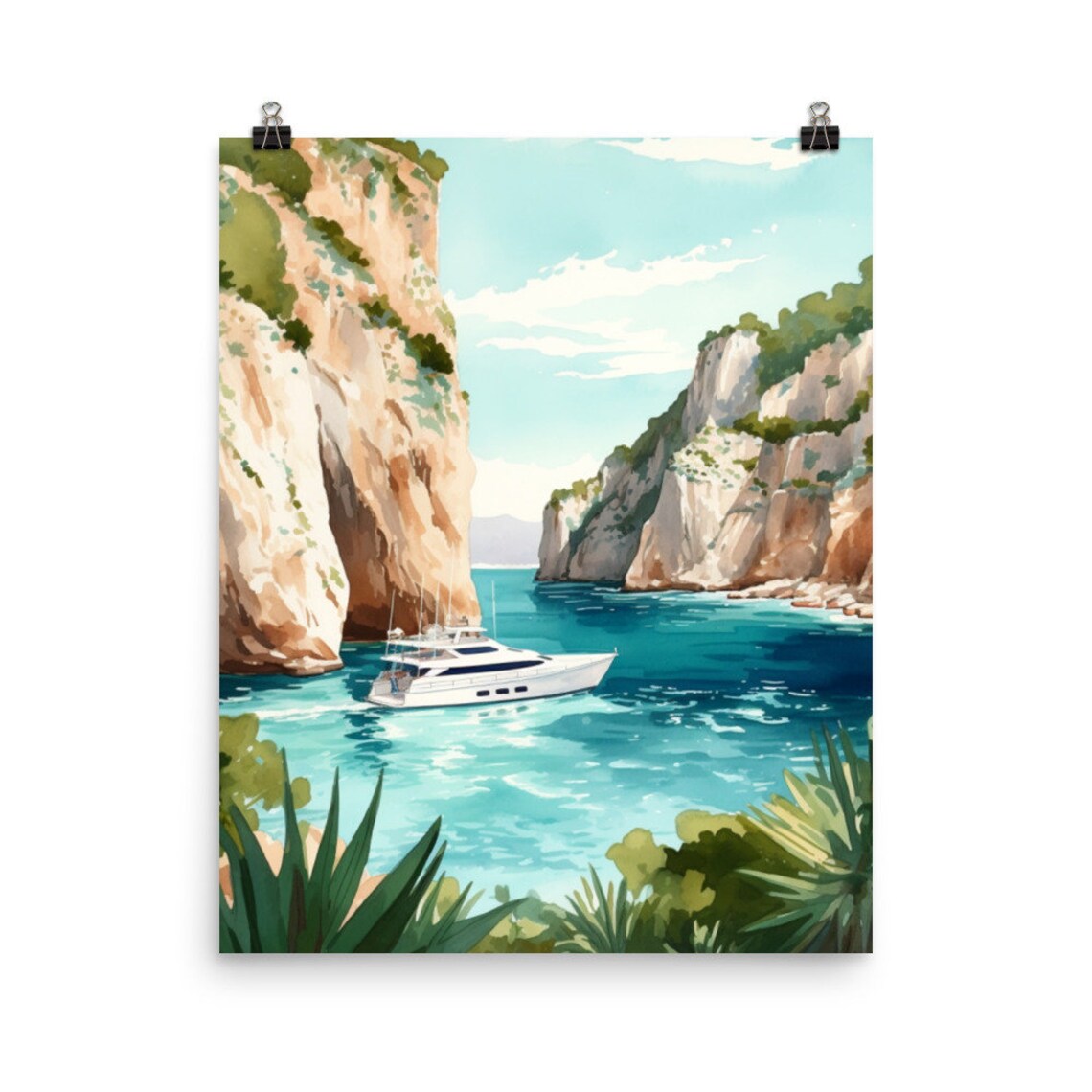 Calo Des Moro Mallorca Print, Spanish Coastal Wall Art, Turquoise Bay ...