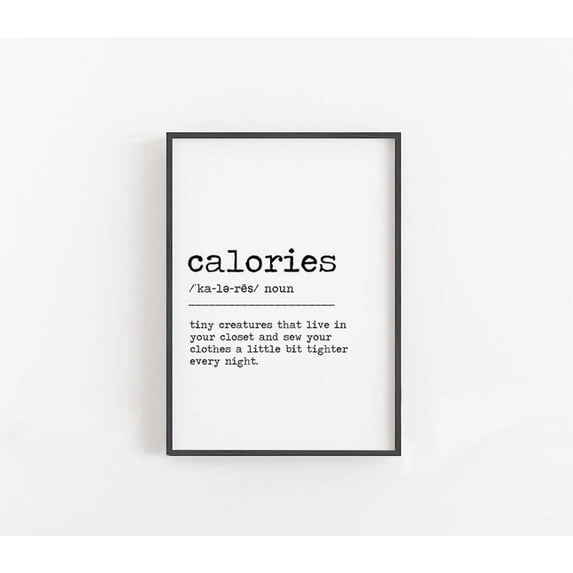 Calories Definition Kitchen Sign Poster Wall Art Calories Sign Food ...