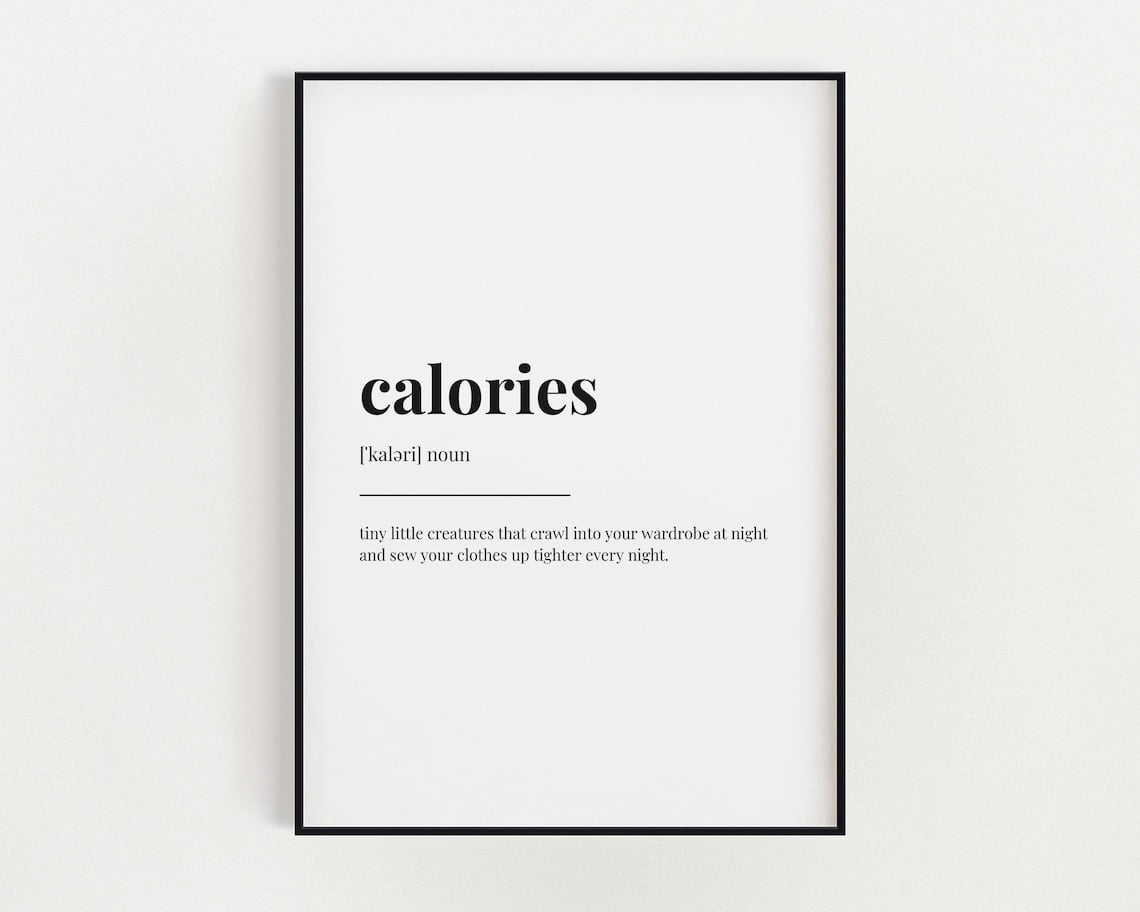 Calories Definition Meaning, Wall Art, Definition Print, Home Decor ...