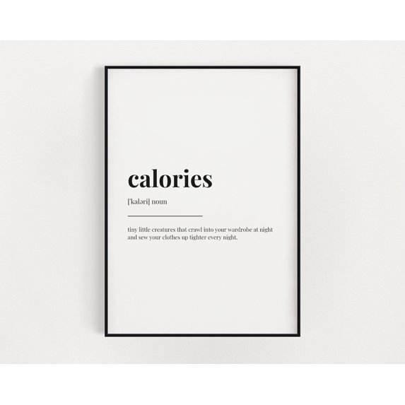 Calories Definition Meaning, Wall Art, Definition Print, Home Decor ...