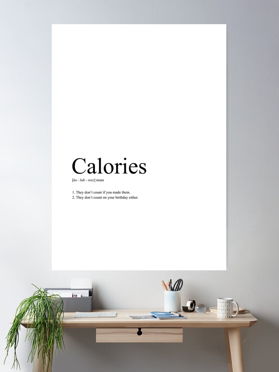 Calories Definition Poster Wall Art, Modern Wall Decor For Living Room ...