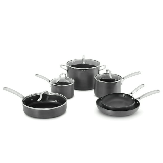 Calphalon 10-Piece Essential Nonstick Pots and Pans Set, Hard-Anodized ...