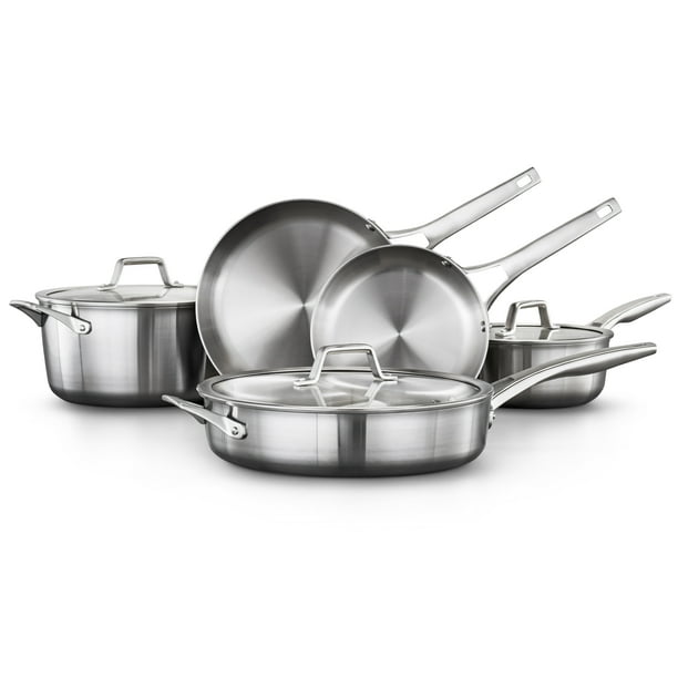 Calphalon Premier 8 Piece Oven Safe Stainless Steel Cookware Set w/Lids ...