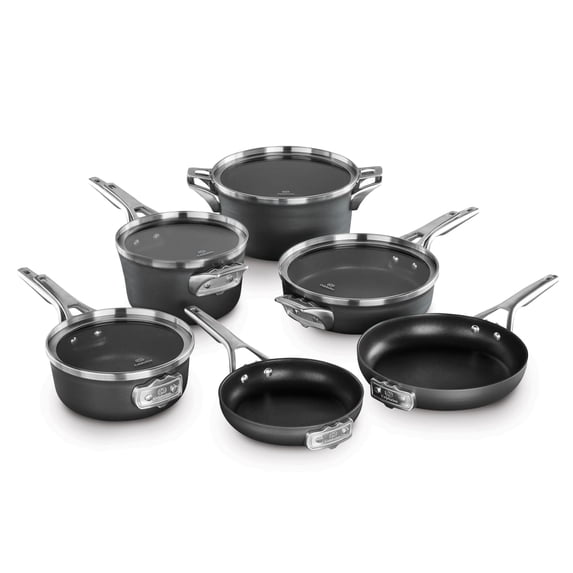 Calphalon Premier Space-Saving Hard-Anodized Nonstick 10-Piece Cookware ...
