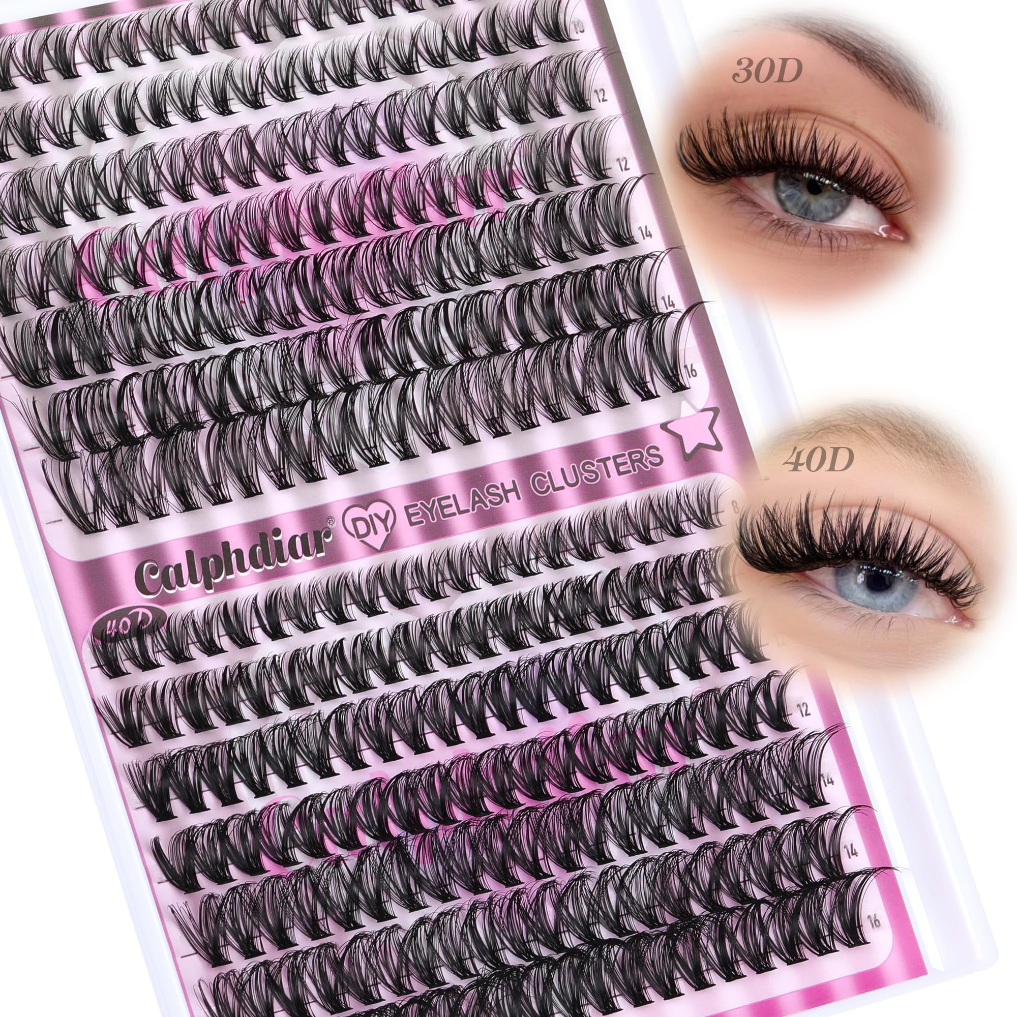 Calphdiar Natural Lash Clusters OLF24 30D+40D Eyelash Clusters 8-16mm ...