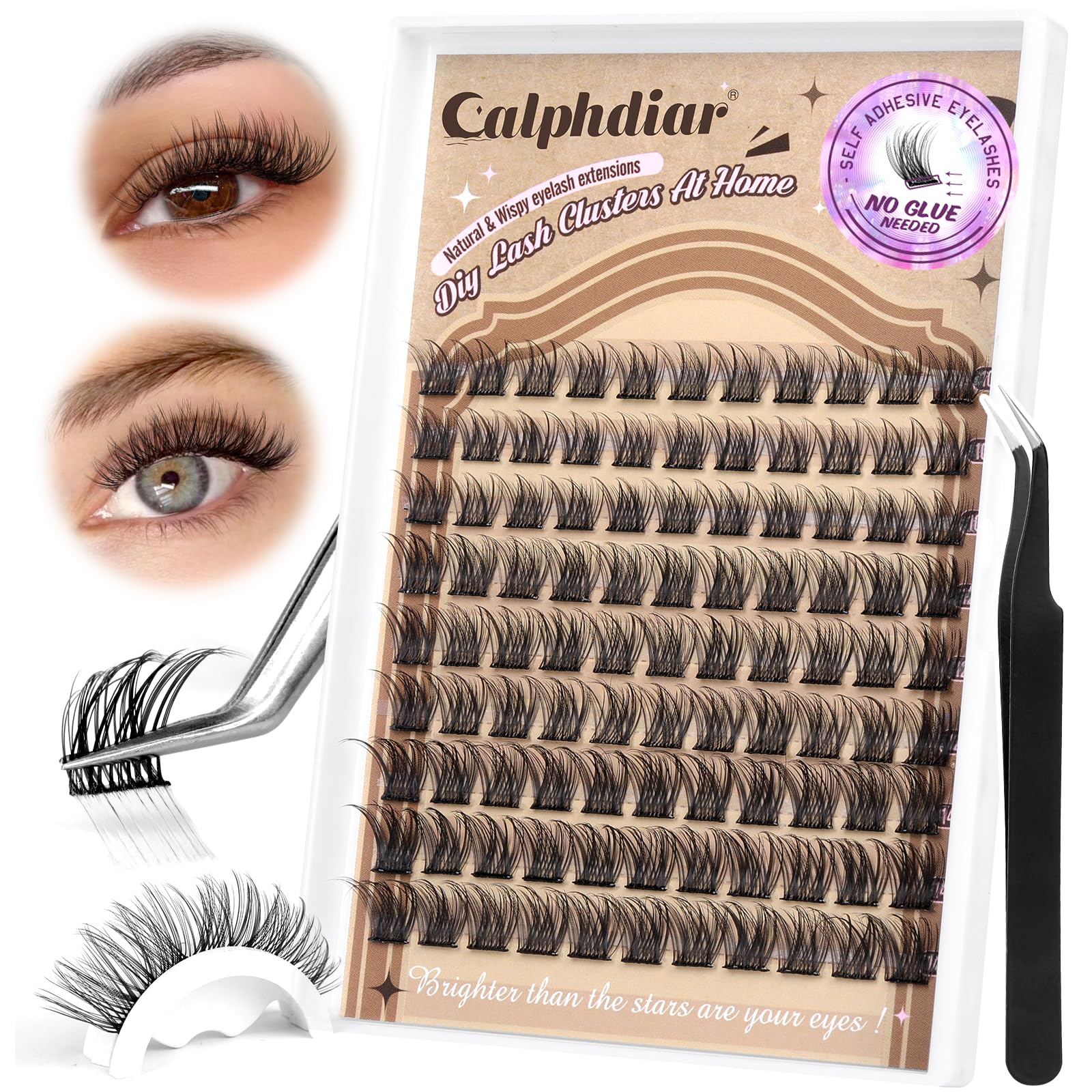 Calphdiar Self Adhesive Eyelashes SSF20 Reusable Lash Clusters Kit ...