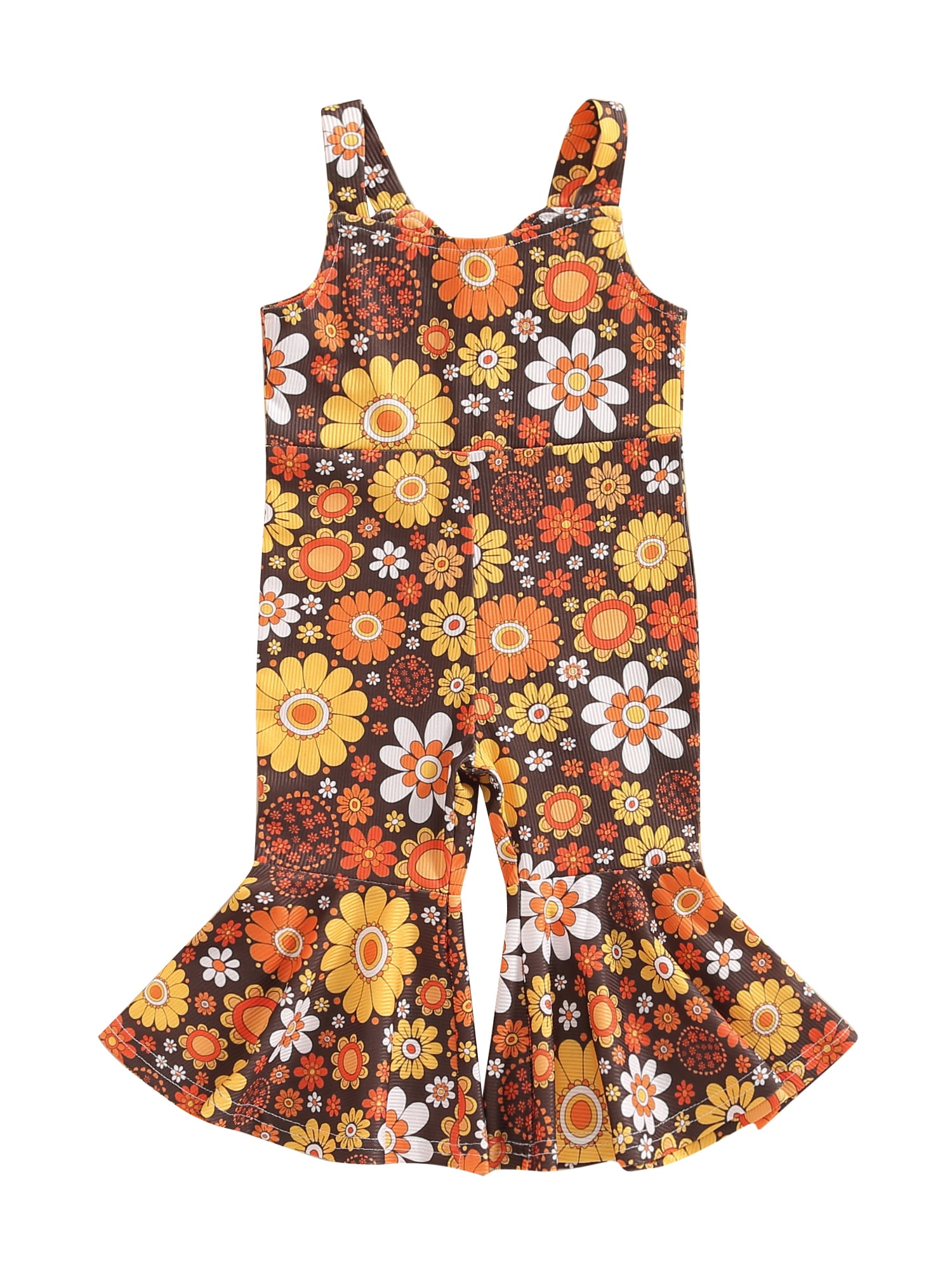 Calsunbaby Girls Flare Outfits Strap Ruffle Button Crop Cami Top Bell ...