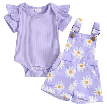 Izhansean 3PCS Newborn Baby Girl Summer Clothes Floral Romper Jumpsuit Shorts Outfits Set Coffee ...