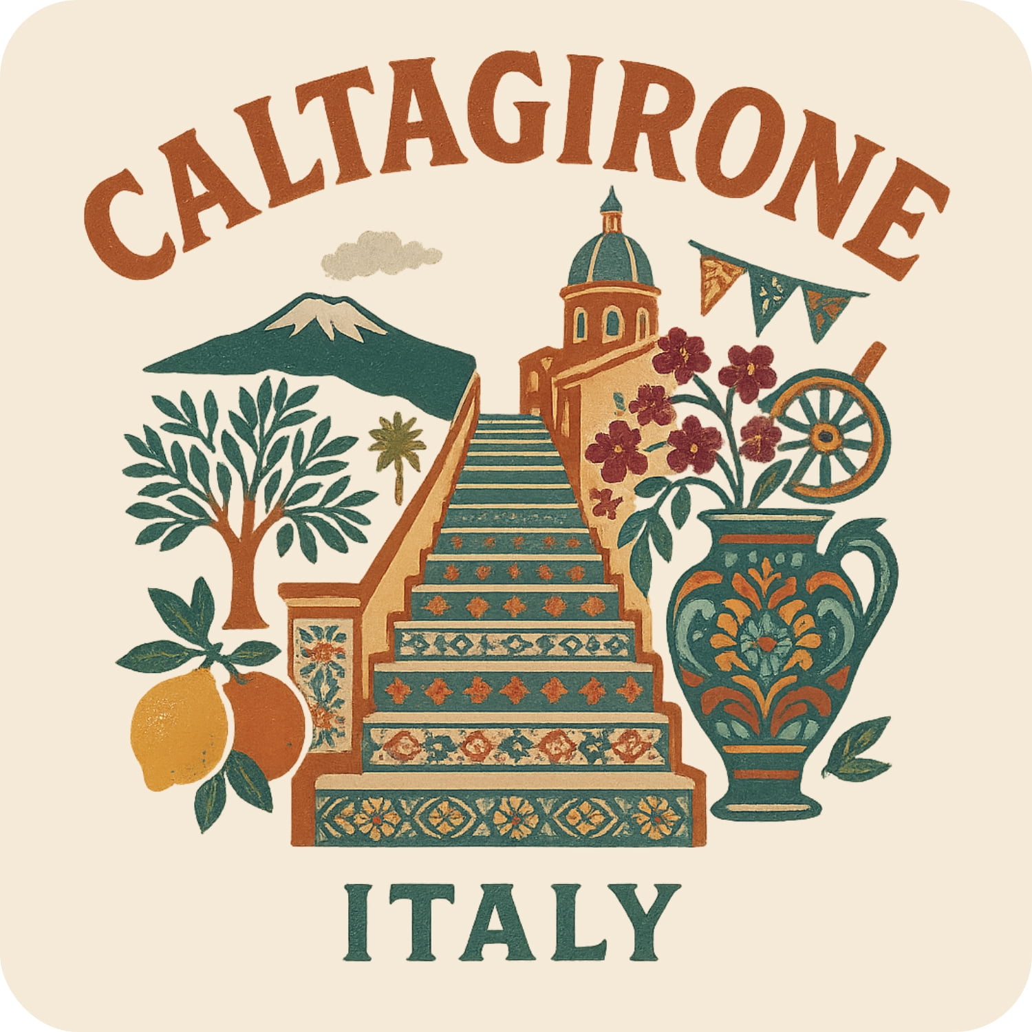 Caltagirone Italy Keepsakes Souvenir Vinyl Sticker – Destination Travel ...