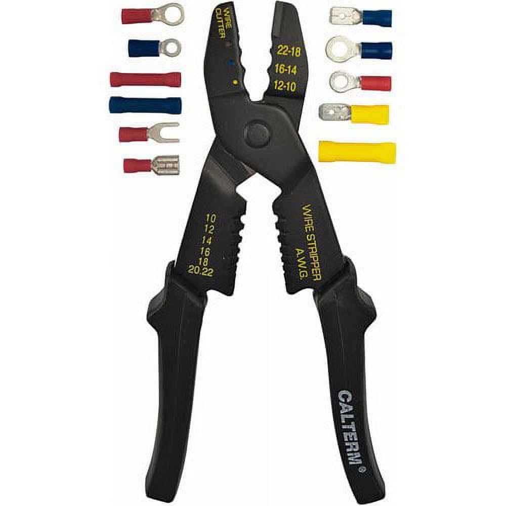 Calterm 05102 Terminal Kit W/Crimp Tool, Black, 98 Piece, Each ...