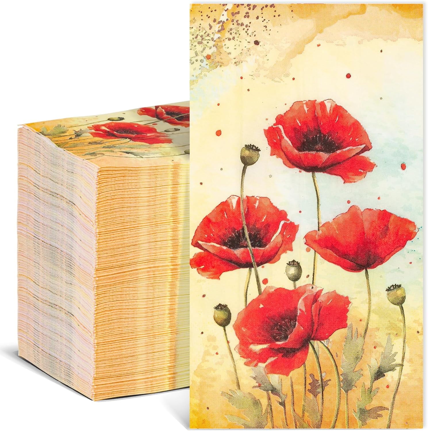 Caltero 100 PCS Thanksgiving Napkins, Fall Floral Paper Napkins, 3 Ply ...
